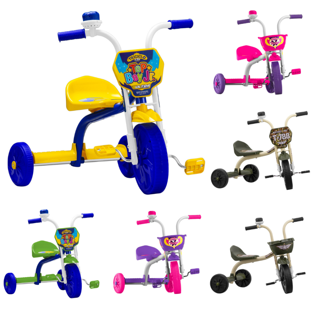 Triciclo Motinha Velotrol Infantil Ultra Bikes Top Boy Jr Menino Menina ...
