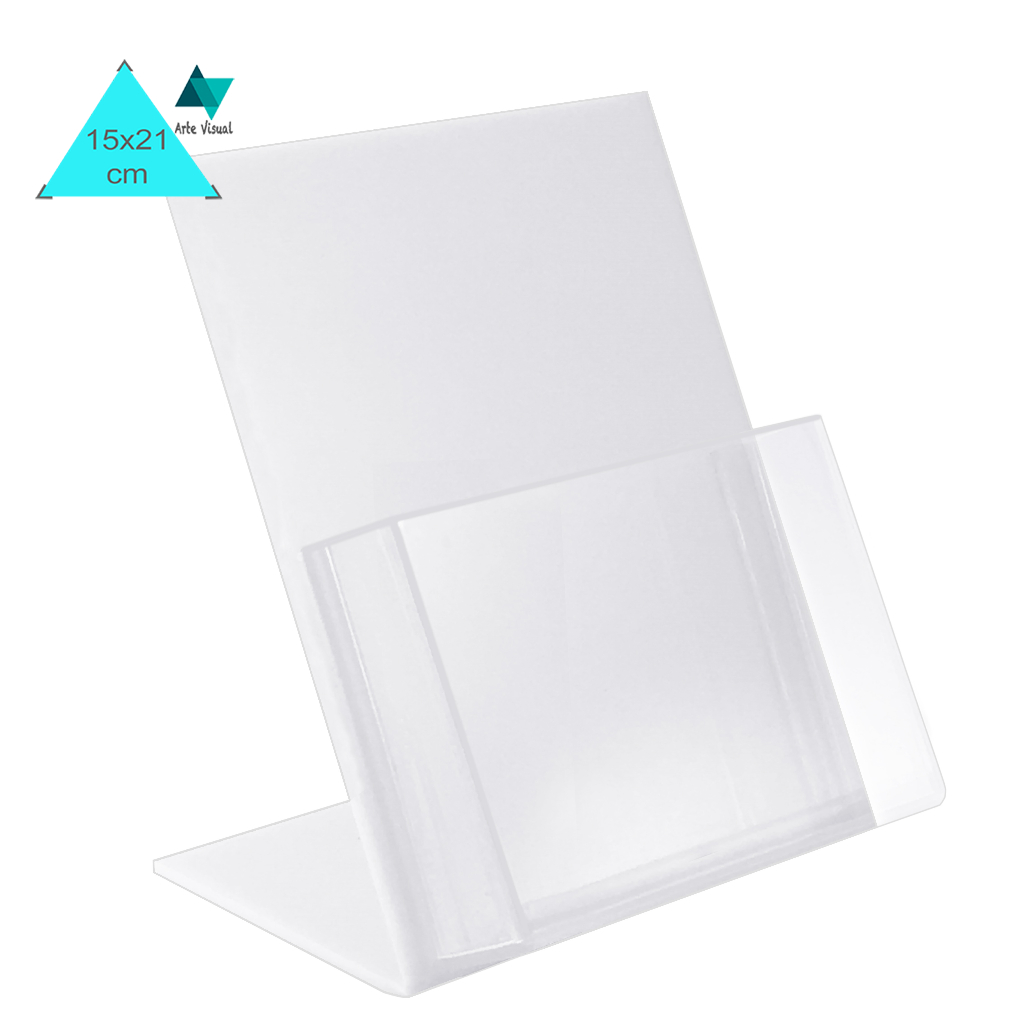 Kit 12 Porta Folders Folhetos Panfletos A5 15x21 com Base Branca ...