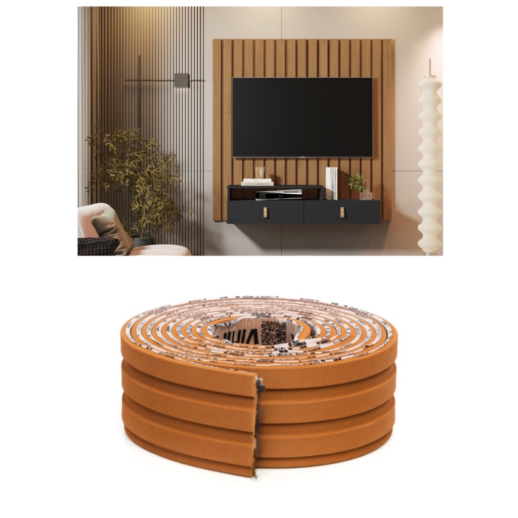 Painel Ripado Autocolante EVA Autocolante Facil Instalação 10Mt ...