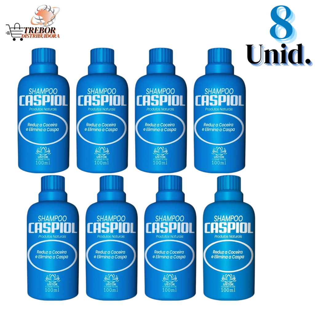 Kit 8 Shampoo Caspiol 100ml ( Todo Tipo De Cabelo ) - Limpa o Couro ...