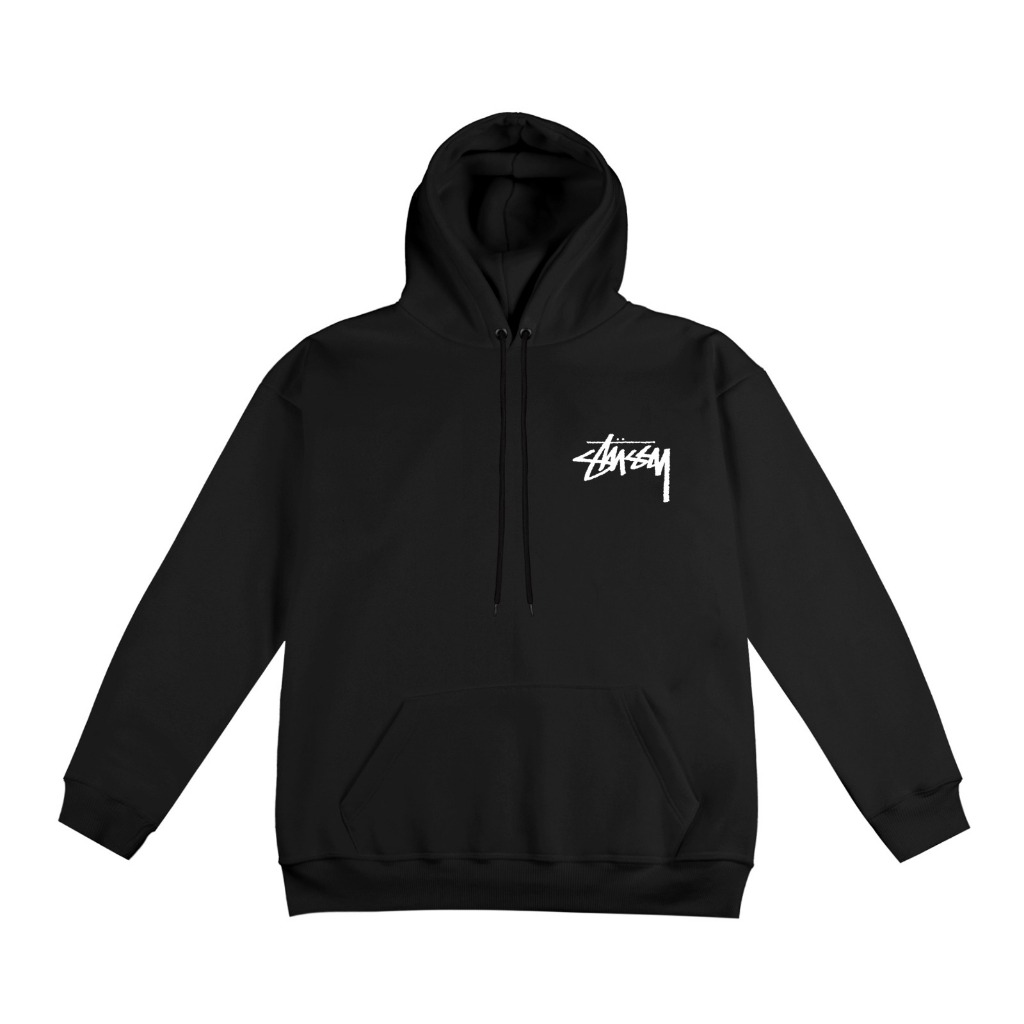 MOLETOM CANGURU STUSSY BASIC LOGO FRENTE E COSTAS | Shopee Brasil