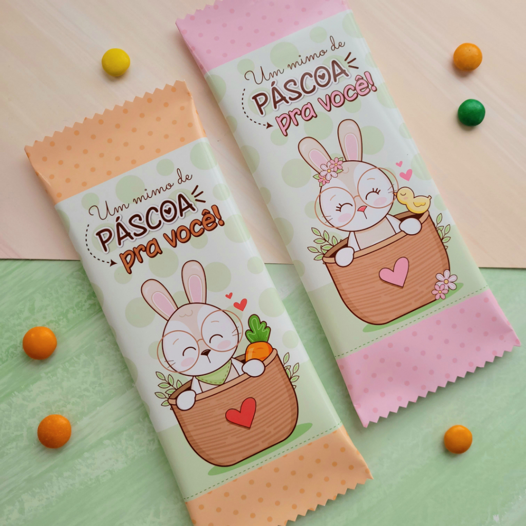 Lembrancinhas de Páscoa Mimo Capa para Barra de Chocolate 90g | Shopee ...
