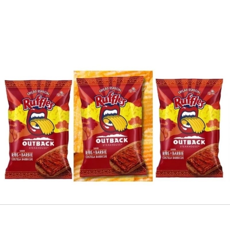 Kit 3 Ruffles Outback Sabor Costela ao Molho Barbecue 65g Batata Frita ...
