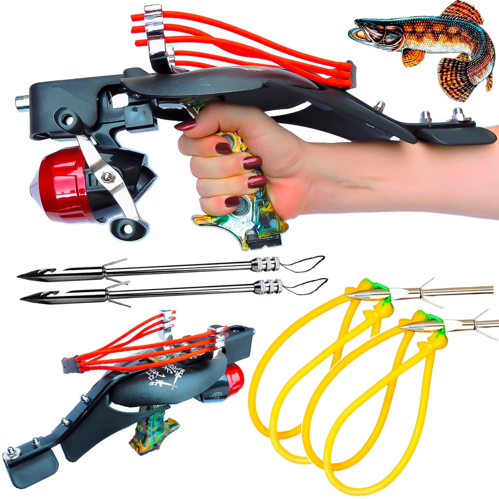 Atiradeira Estilingue Profissional Slingshot Pesca Combo S39 com ...