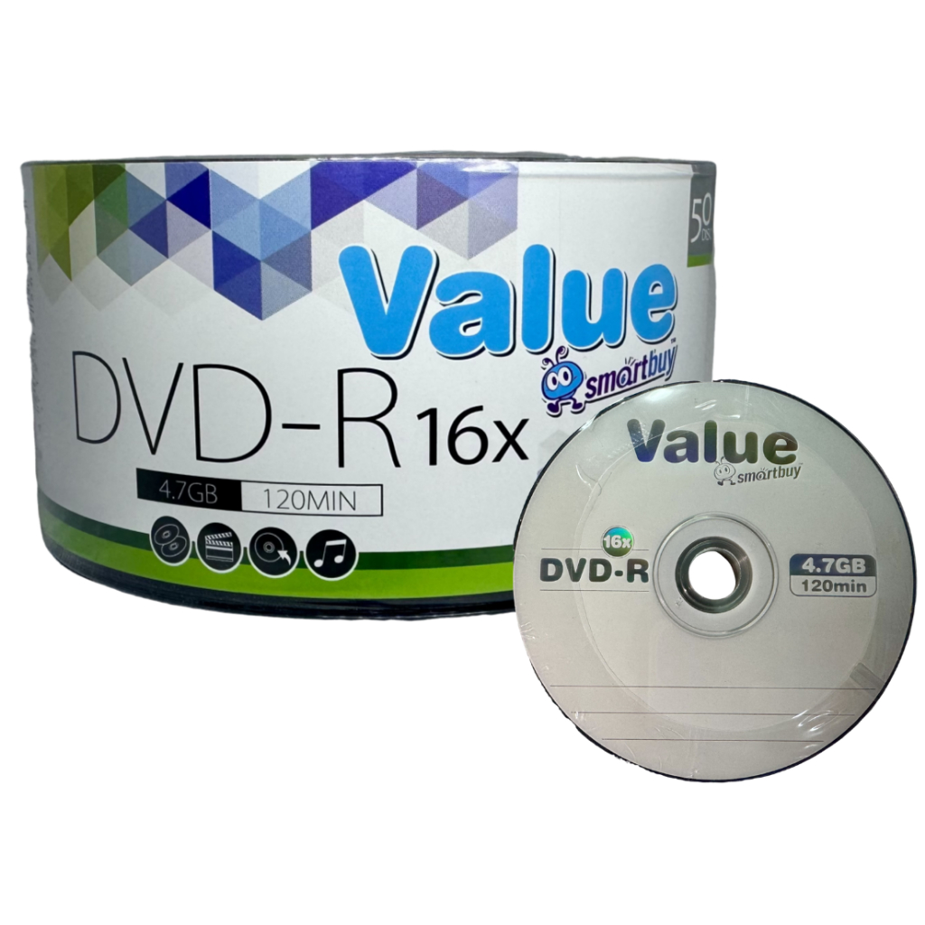 200 Dvd-r Smartbuy Value Logo 16x 4.7gb 120 Minutos Ritek | Shopee Brasil