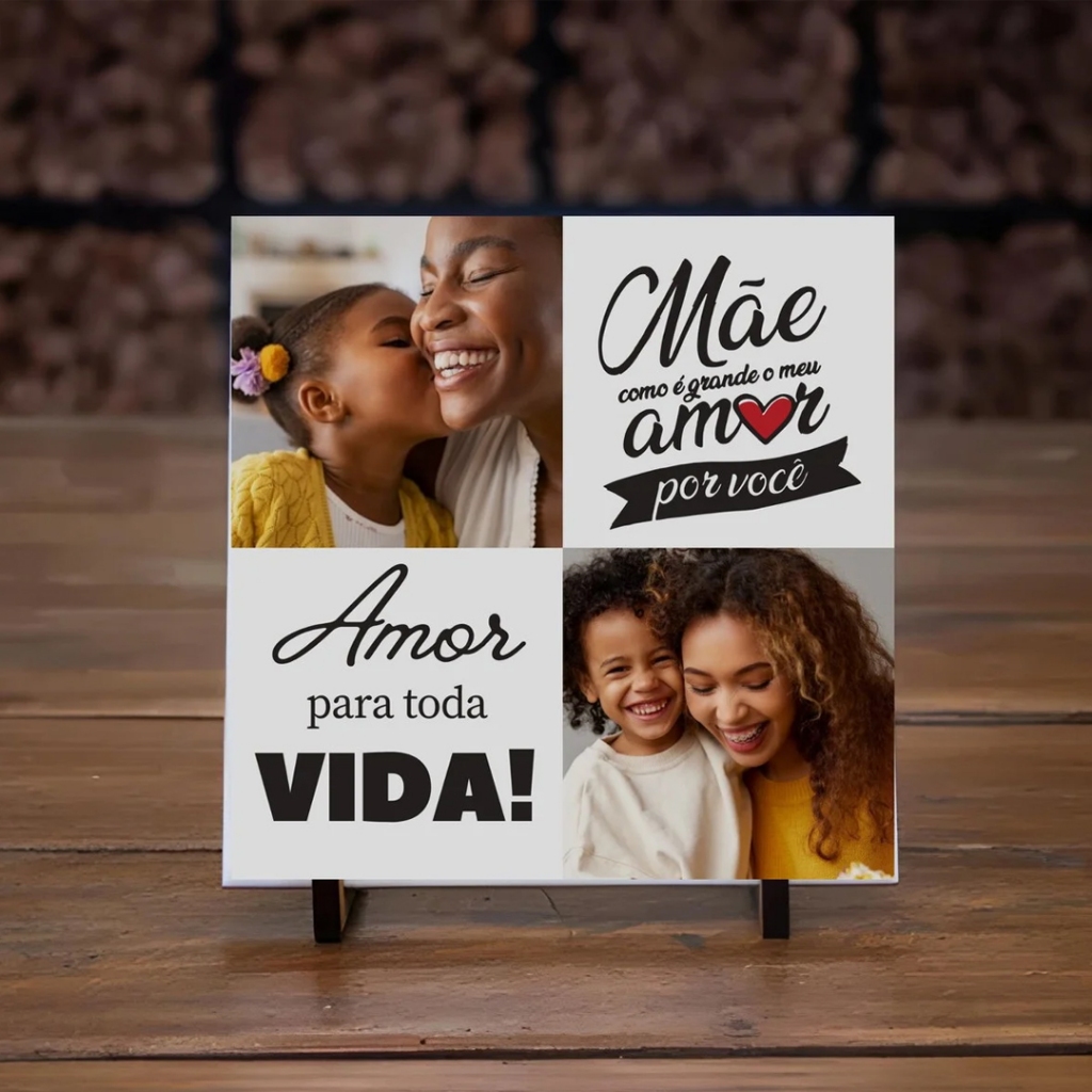 Azulejo Personalizado 10x10 com suporte | Shopee Brasil