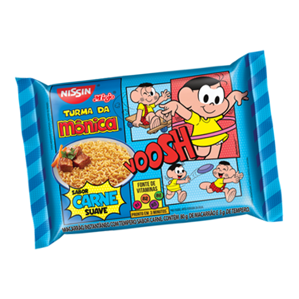 Miojo Nissin Turma da Mônica 85g - Caixa com 50 Pacotes - Escolha o ...