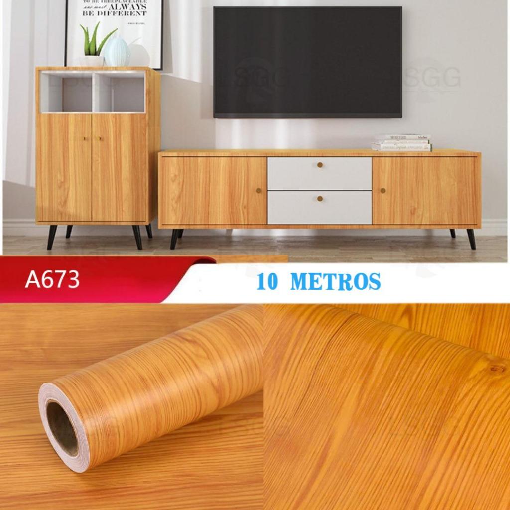 Papel Contact Adesivo Madeira Peroba Rolo 5 Metros Envelopamento Móveis | Shopee Brasil