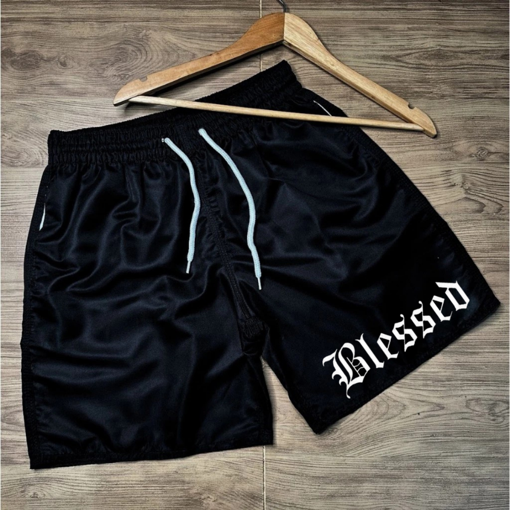 Bermuda Short Masculina Tactel Premium Blessed Abençoado /Casual ...