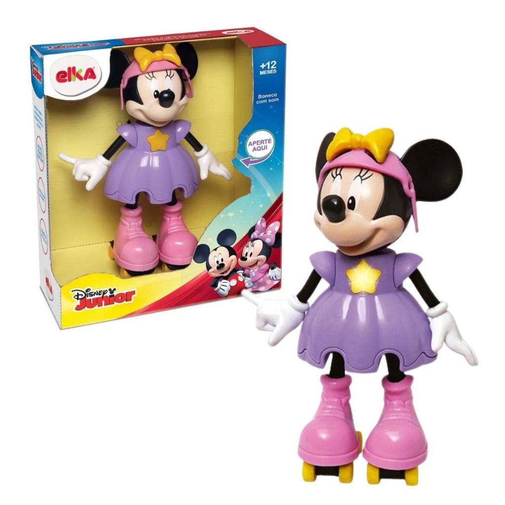 Boneca Disney Minnie Patinadora Elka Brinquedos | Shopee Brasil