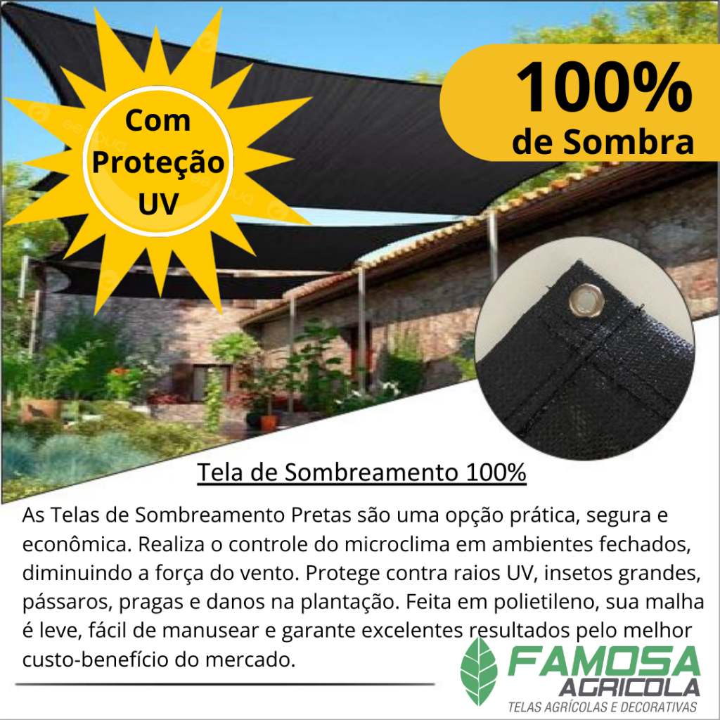 Tela 100% Sombreamento 2,50x3,50 multi uso sombrite | Shopee Brasil