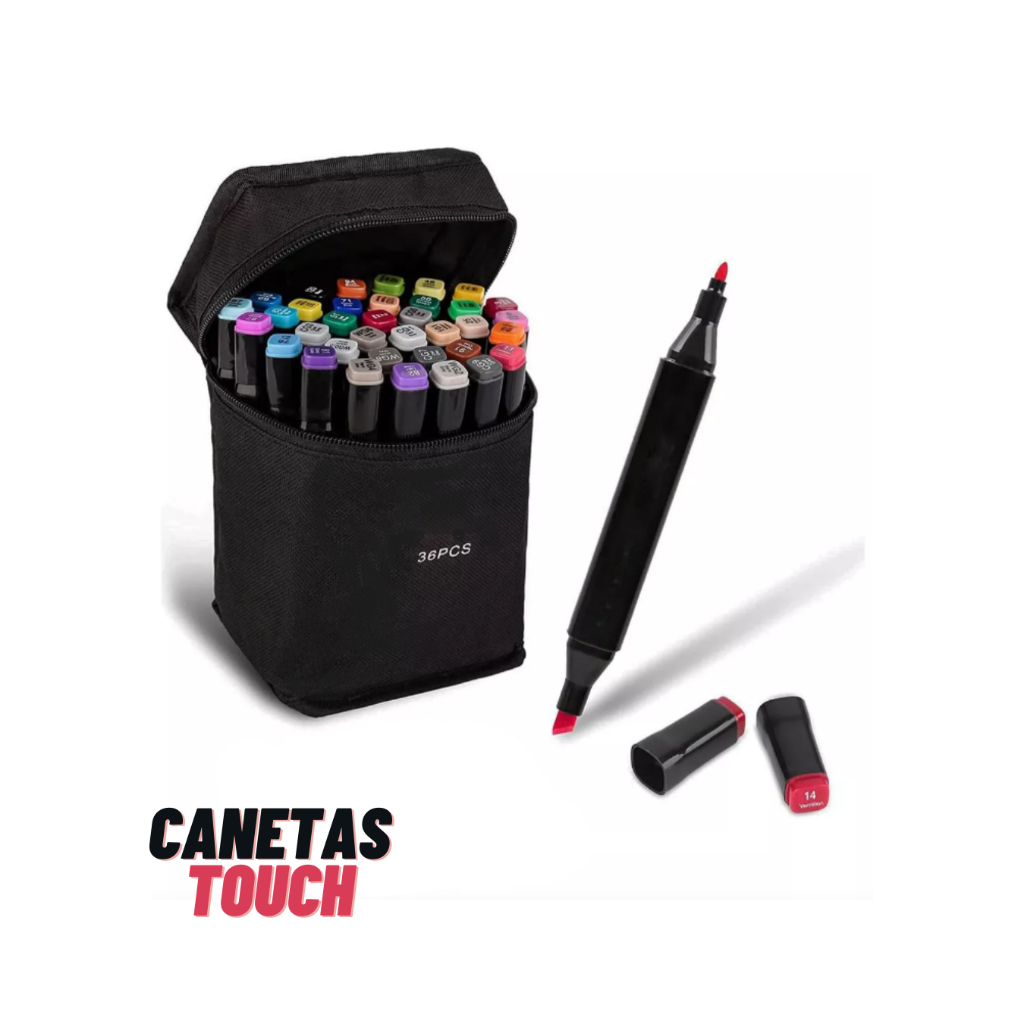 KIT CANETINHA HIDOGRÁFICA TOUCH 36 PÇS PARA COLORIR | Shopee Brasil