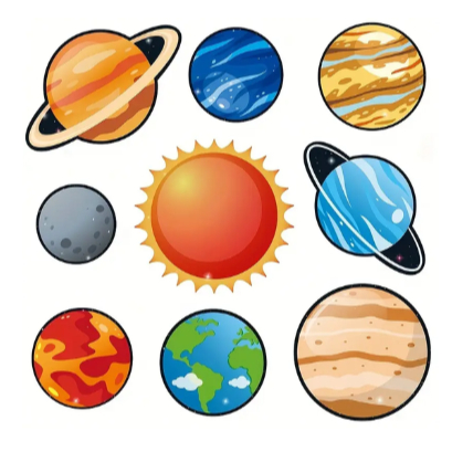 KIT 50 tags PLANETAS adesivo pronta entrega para aniversario ...