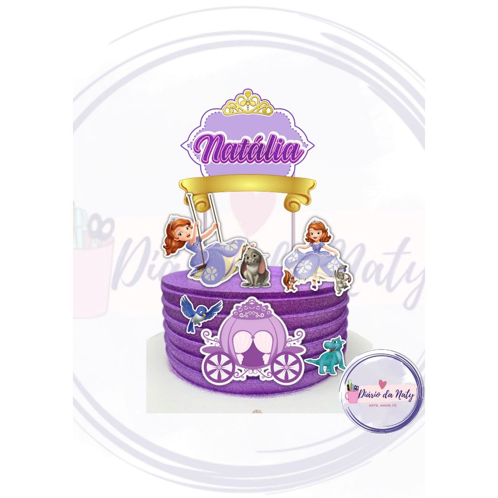 Topo de bolo princesa Sofia topper princesinha sopia | Shopee Brasil