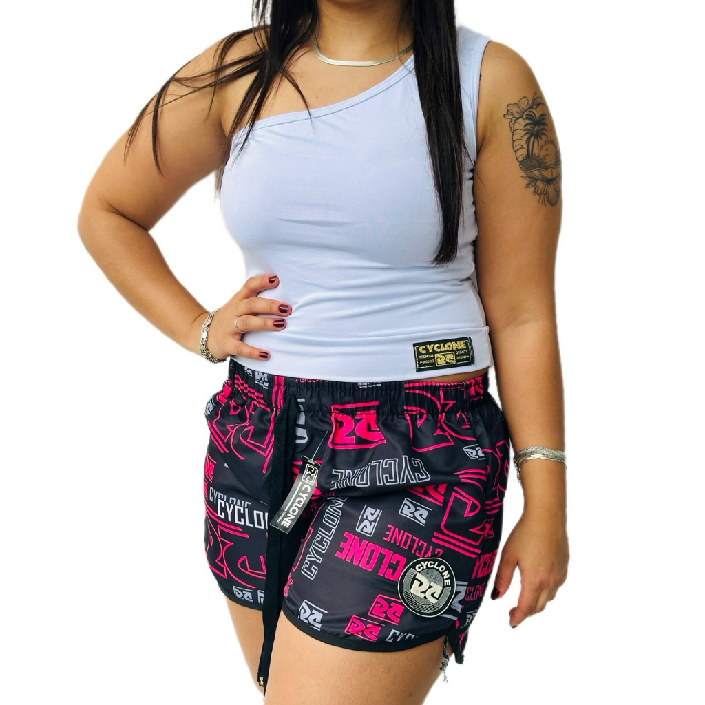 Kit Shorts New Da Cyclone Microfibra Setas e Cropped Pop | Shopee Brasil