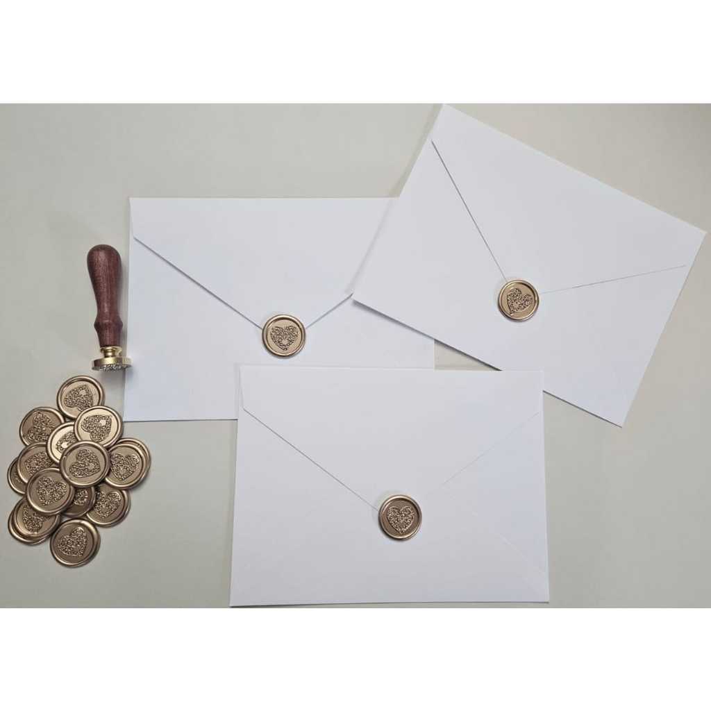 Kit Envelope Branco com Lacre de Cera Pacote 50 Unidades | Shopee Brasil