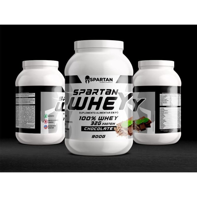 100% Whey Protein Spartan Chocolate 900gr - Whey, Chocolate, Massa ...