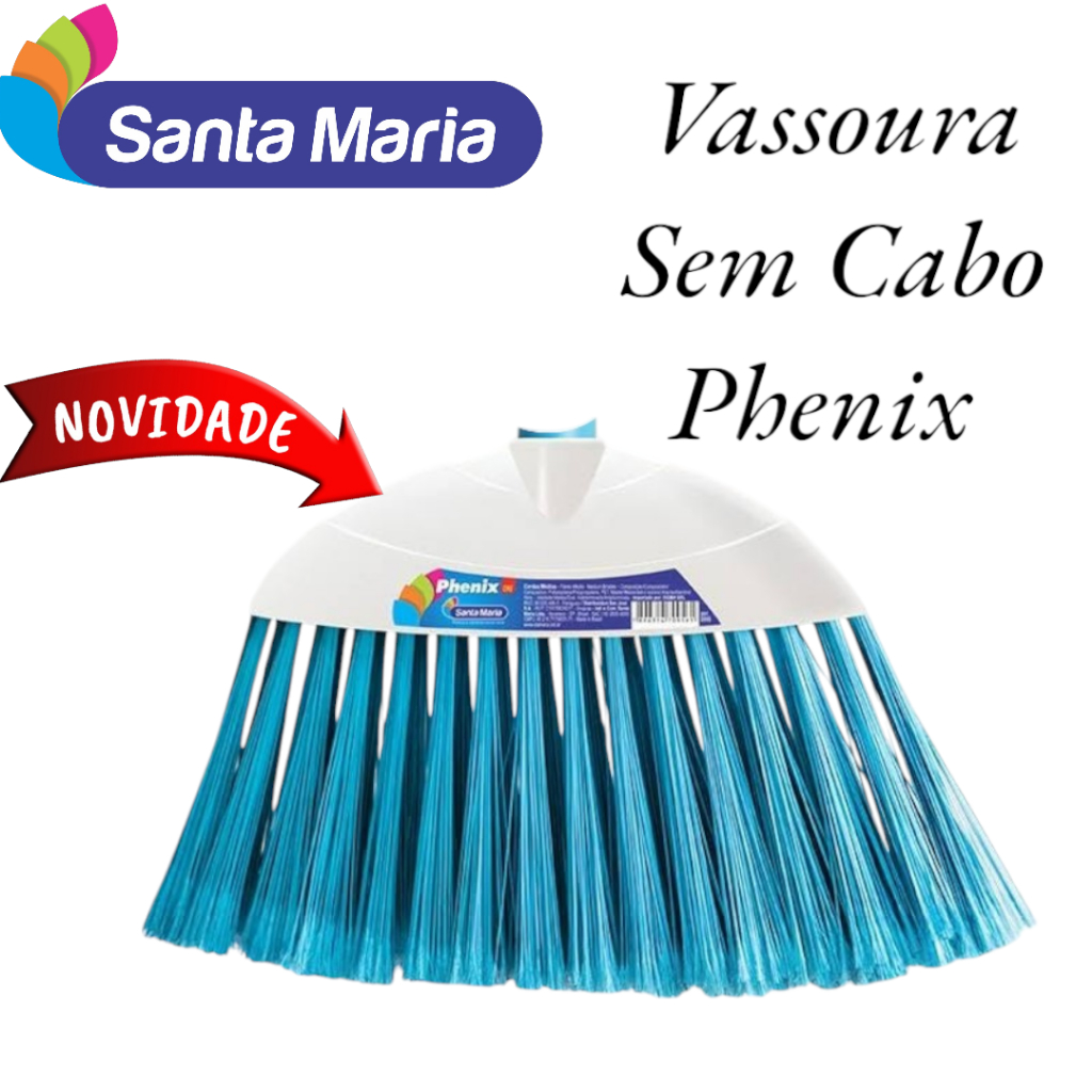 Vassoura Phenix Santa Maria Cerdas Médias Sem Cabo Uso Interno e ...