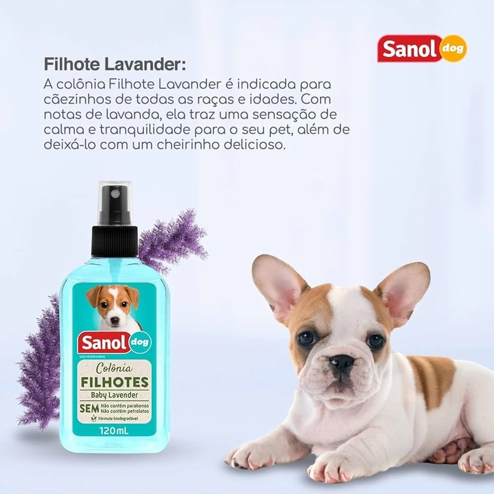 Colônia Sanol Filhotes Pet 120ml - Perfume Para Cães Sanol | Shopee Brasil