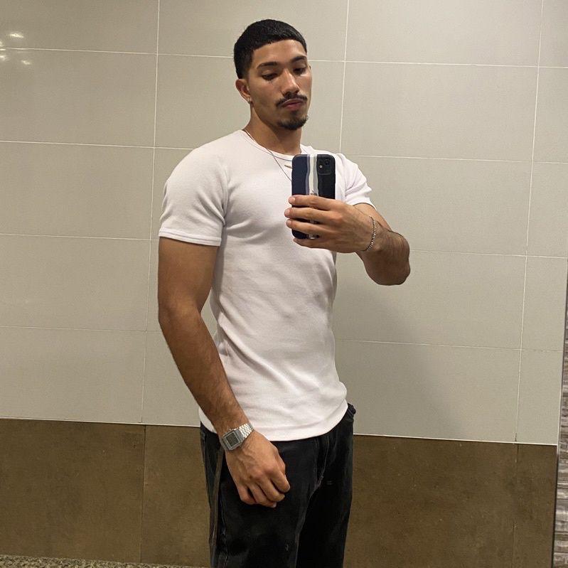 Camisa Masculina Americana Canelada Slim Estilo Gringo Caimento ...