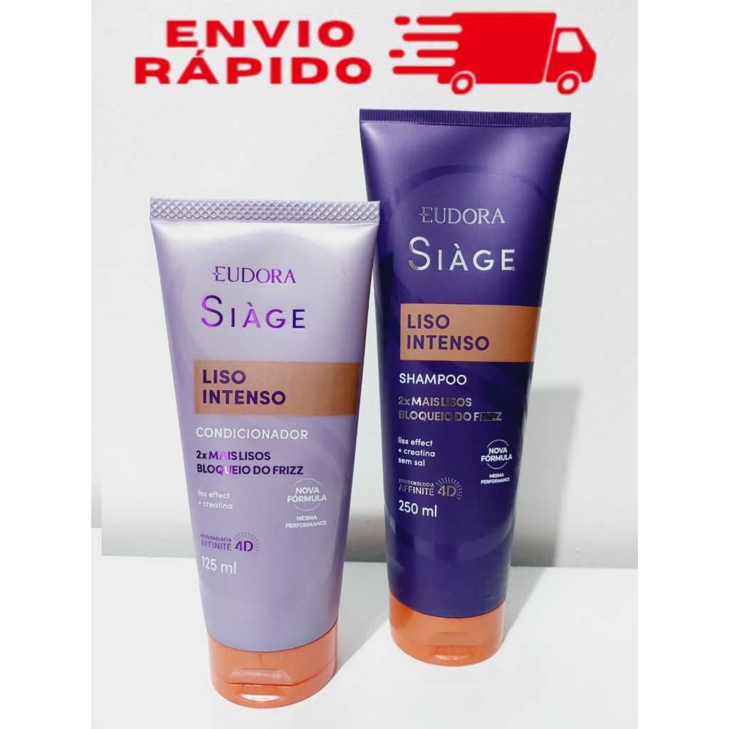 Kit Eudora Siage Shampoo e Condicionador Liso Intenso e Hair-Plastia ...