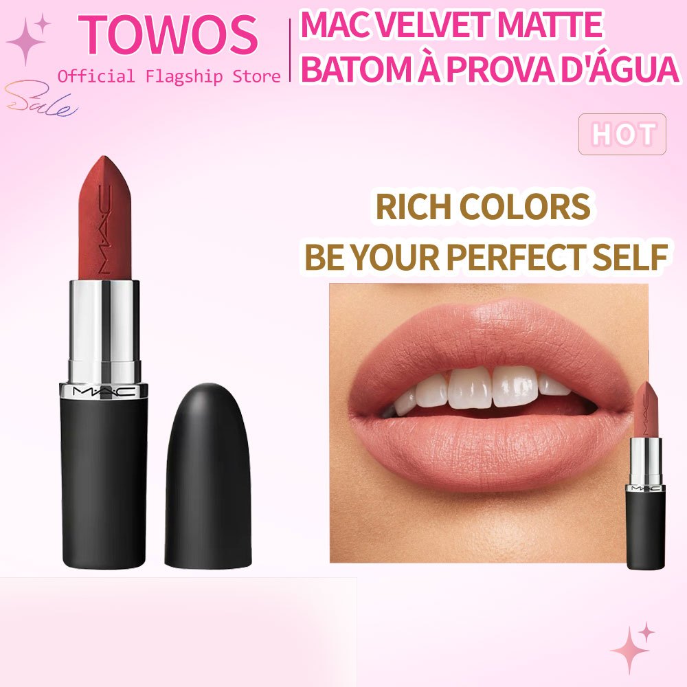 【100% Autêntico】Novo Batom MAC 3g - Batom MAC Original - Batom Matte 24 ...