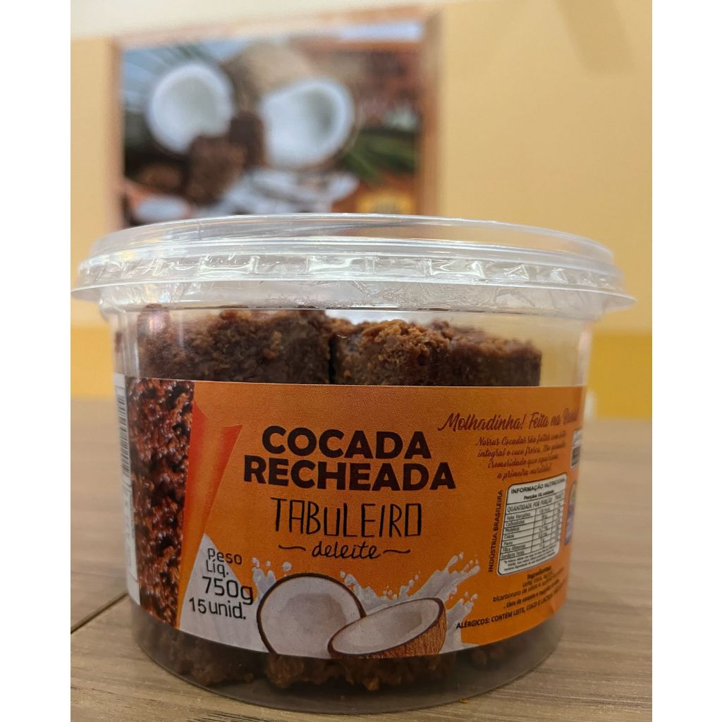COCADA RECHEADA TRADICIONAL 750g (POTE COM 15 UNIDADES) | Shopee Brasil