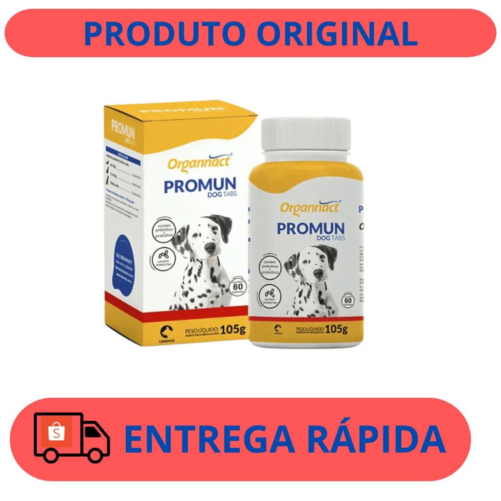 Suplemento Promun dog tabs 105g - 60 comprimidos Organnact | Shopee Brasil