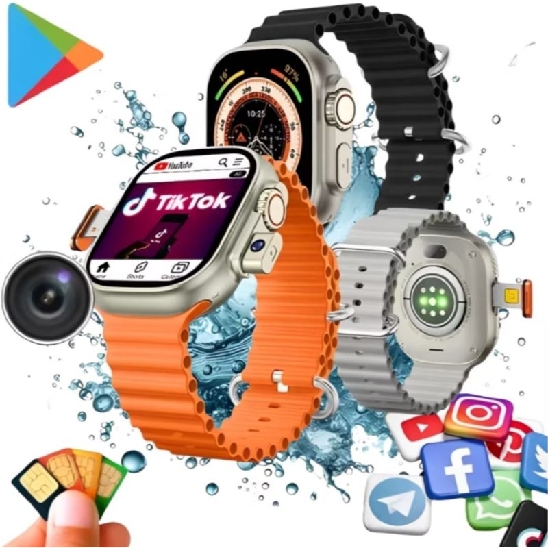 Smartwatch Relógio inteligente com câmera, wi-fi, pega chip 4G/5G ...