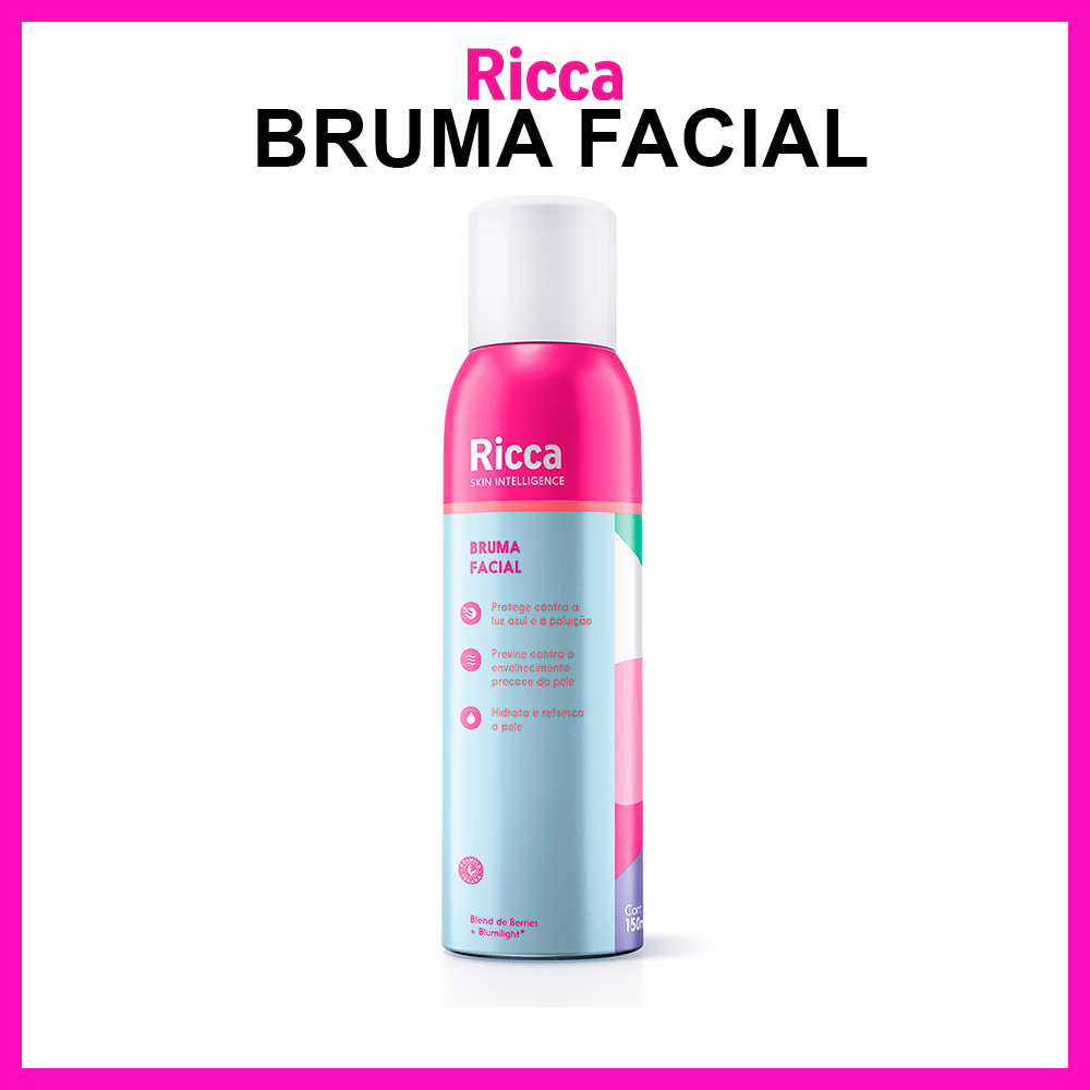 Ricca Bruma Facial Spray 150ml (Protege Contra a Luz Azul e a Poluição ...