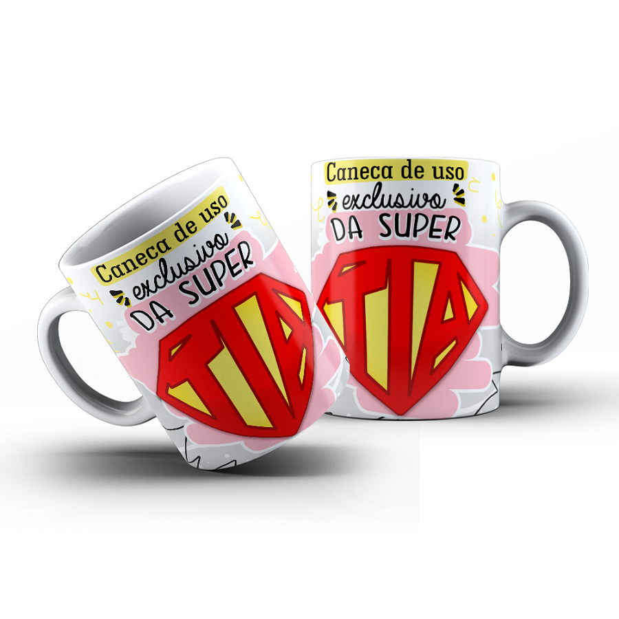 CANECA PORCELANA 325ML - USO EXCLUSIVO DA SUPER TIA | Shopee Brasil