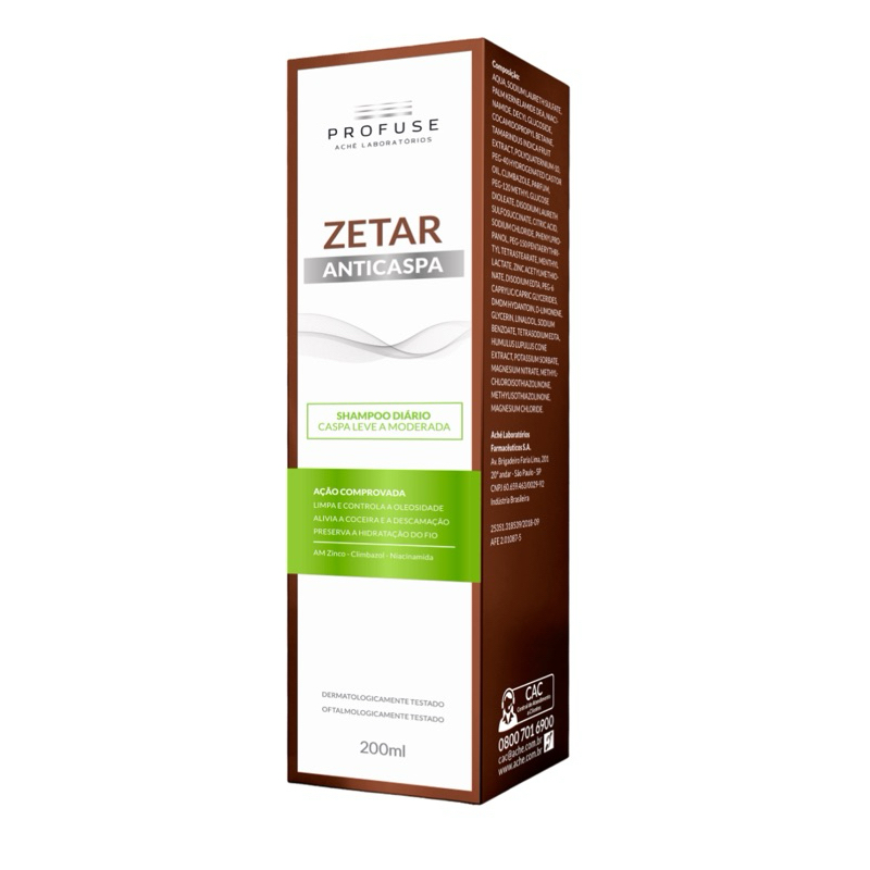 Shampoo Anticaspa Profuse Zetar Diário 200ml | Shopee Brasil