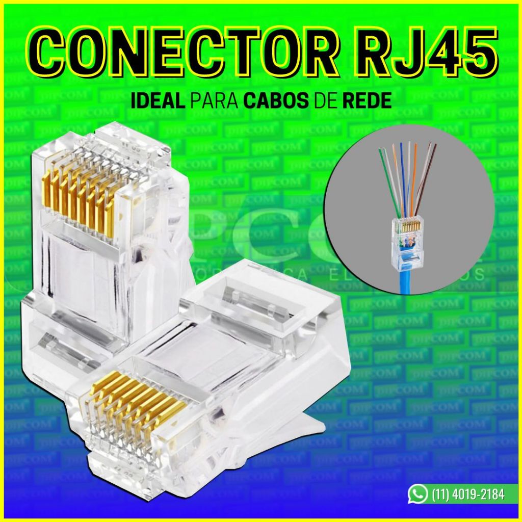 Conector RJ45 - Conector RJ45 8x8 CAT5E 062-0045 UNIDADES | Shopee Brasil
