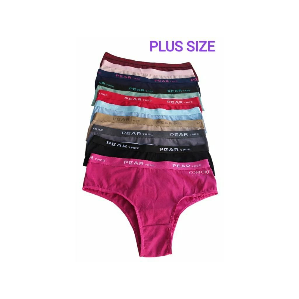 Kit 10 Calcinhas de Algodão Plus Size Cintura Alta GG1 GG2 GG3 | Shopee ...