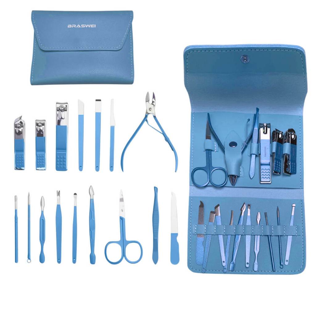 Kit Manicure e Pedicure Profissional 16 Peças Aço Inoxidável | Shopee ...
