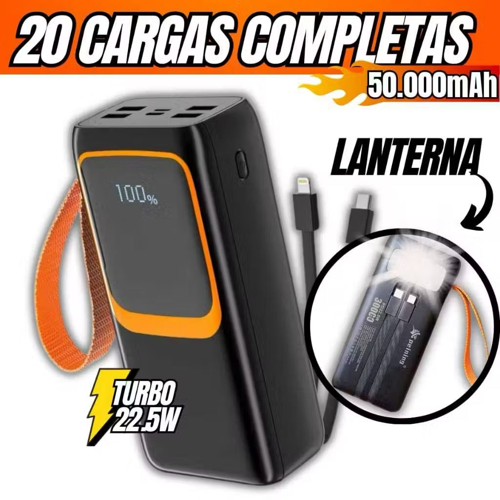 Power Bank Turbo Carregador Portátil 30.000 mah 50000 mAh 22.5 w ...