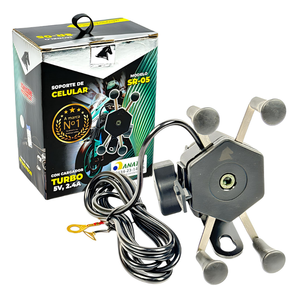 Suporte celular Stallion Ferro moto carregador USB turbo pinça drone ...