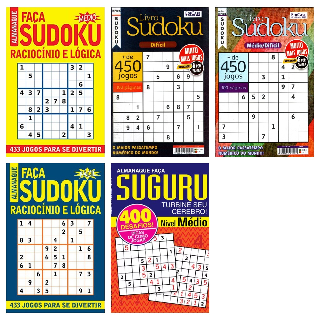 Kit 5 Livros Sudoku Suguru | Shopee Brasil