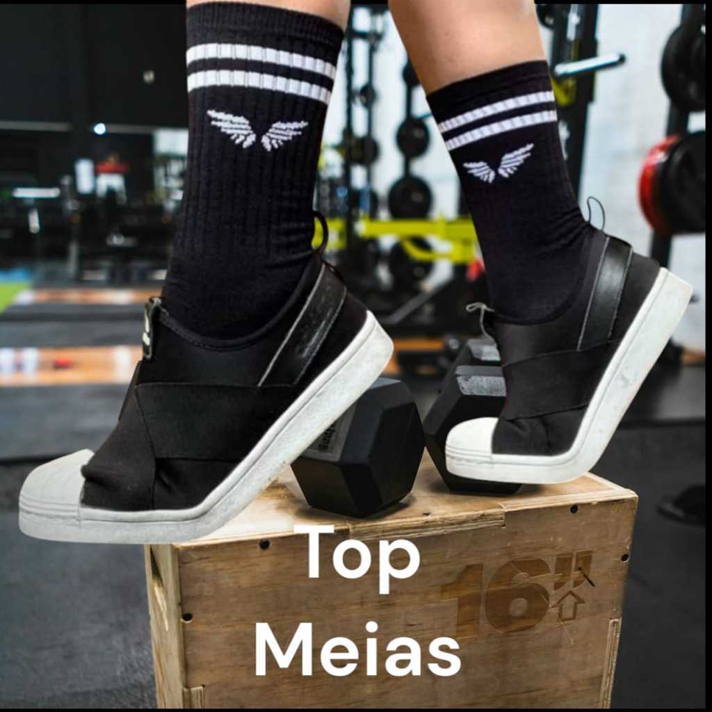 kit 4 Pares Meia Masculina Meia Esportiva Meia Cano Alto Meias ...