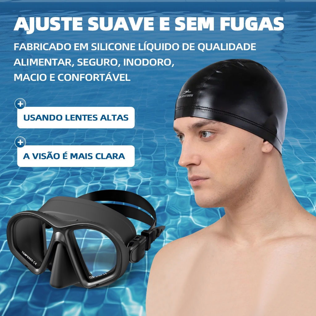 【GENAI】Óculos de natação máscara óculos de vidro temperado | Shopee Brasil
