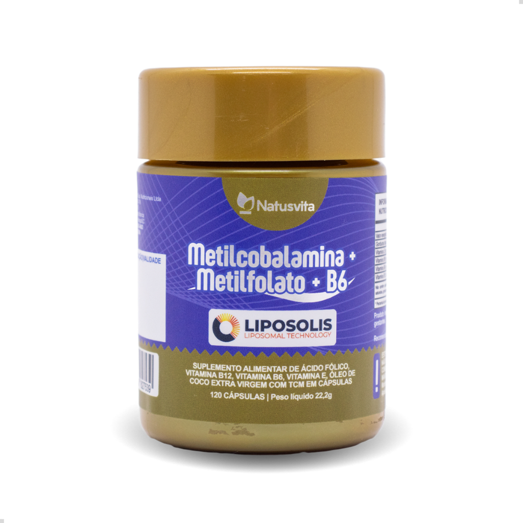 120 cápsulas Metilcobalamina B12 +Metilfolato Ácido Fólico +Vitamina B6 +Vit E +TCM Lipossomal ...