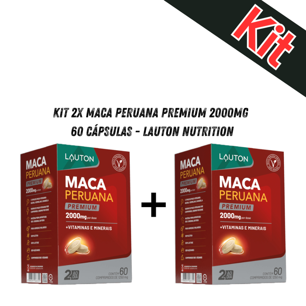 Kit 2x Maca Peruana Premium 2000mg 60 Cápsulas VAL: 07/2025 - Lauton ...