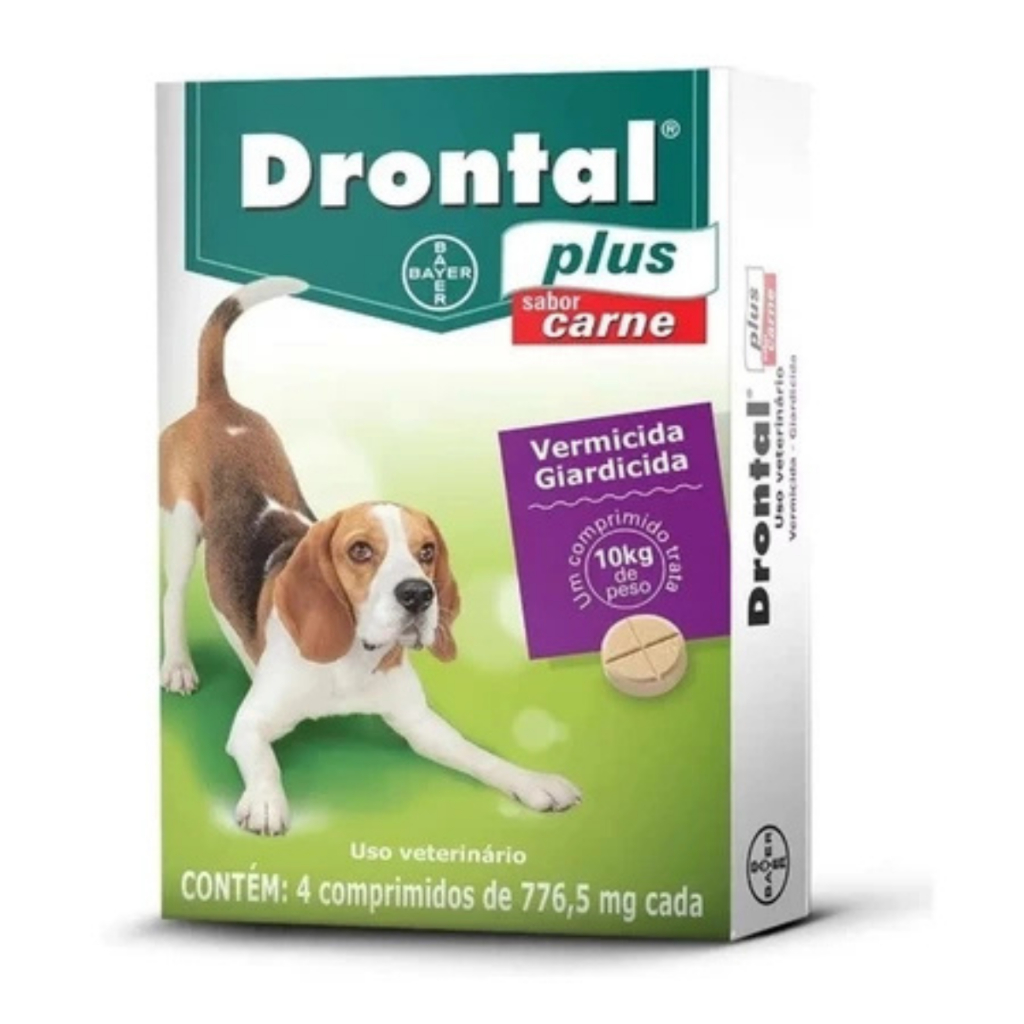 Vermífugo Drontal Elanco Plus Carne Cães 10kg 4 Comprimidos | Shopee Brasil
