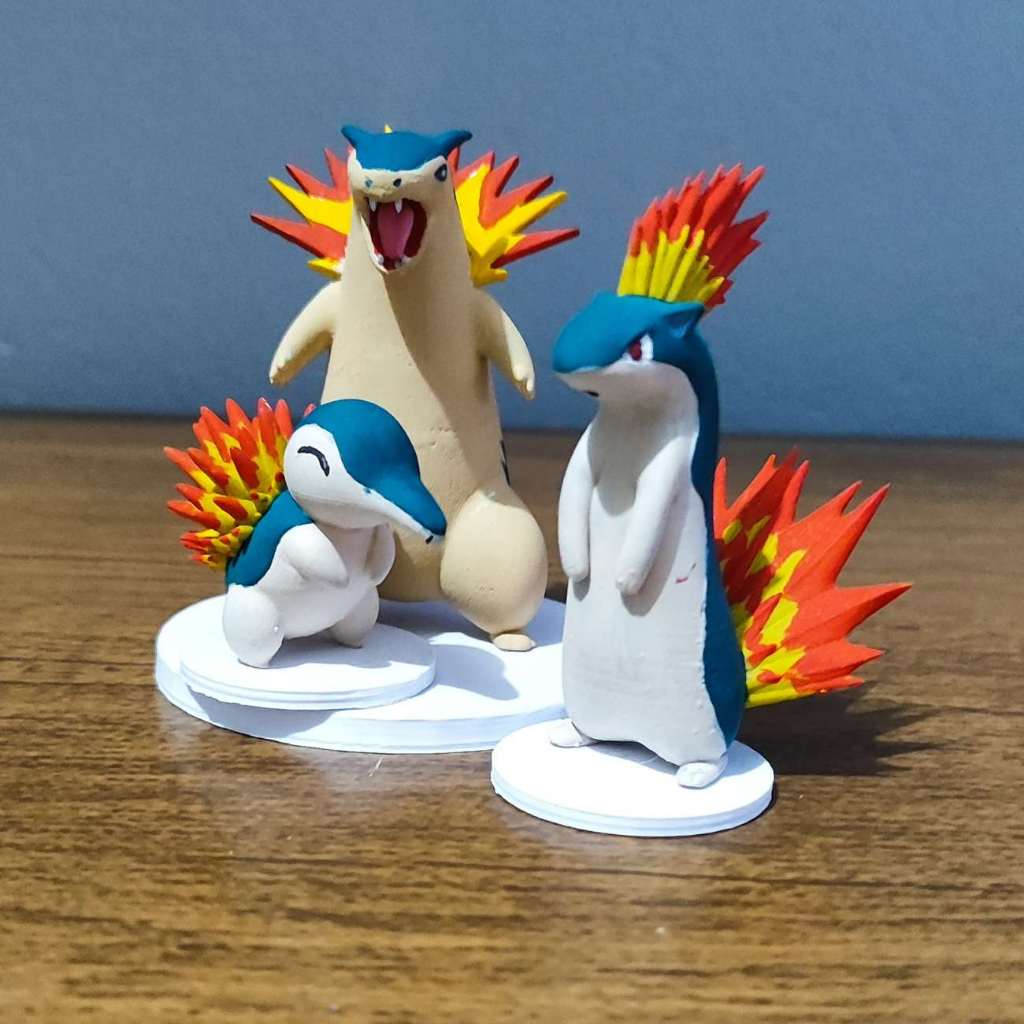 Miniatura Pokemon Linha Evolutiva Cyndaquil + Quilava + Typhlosion ...