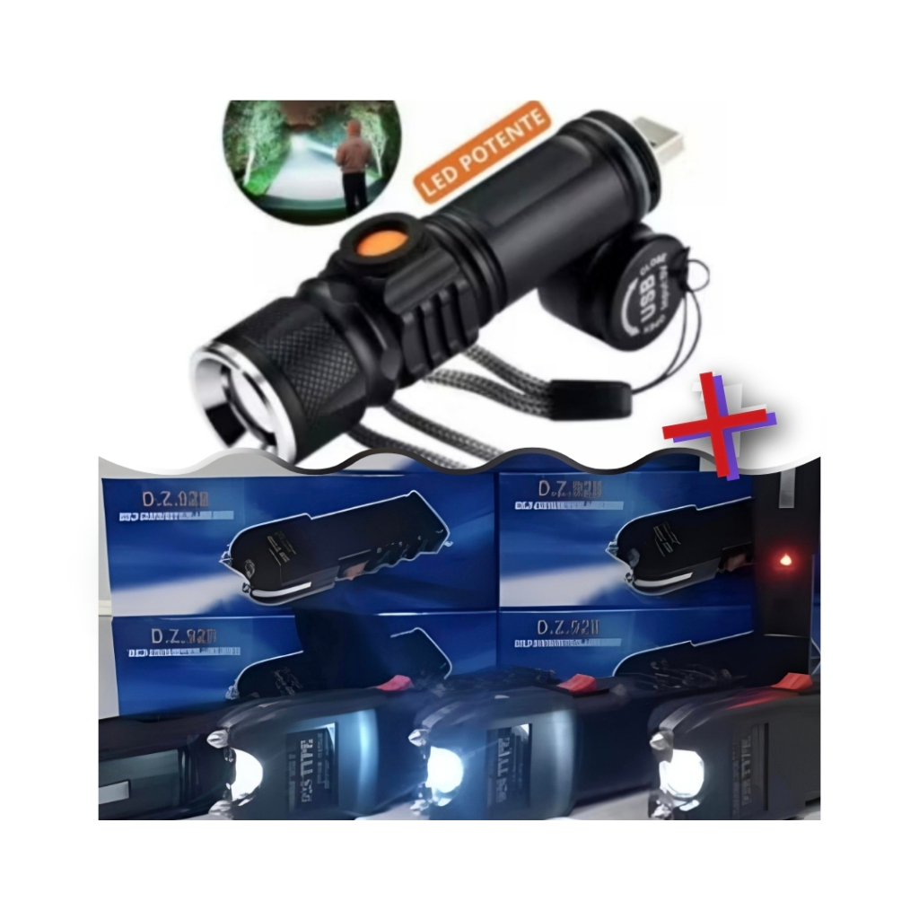 Kit2 Taser Defesas Pessoal Teaser com Laterna LED Taticas Original Mega ...