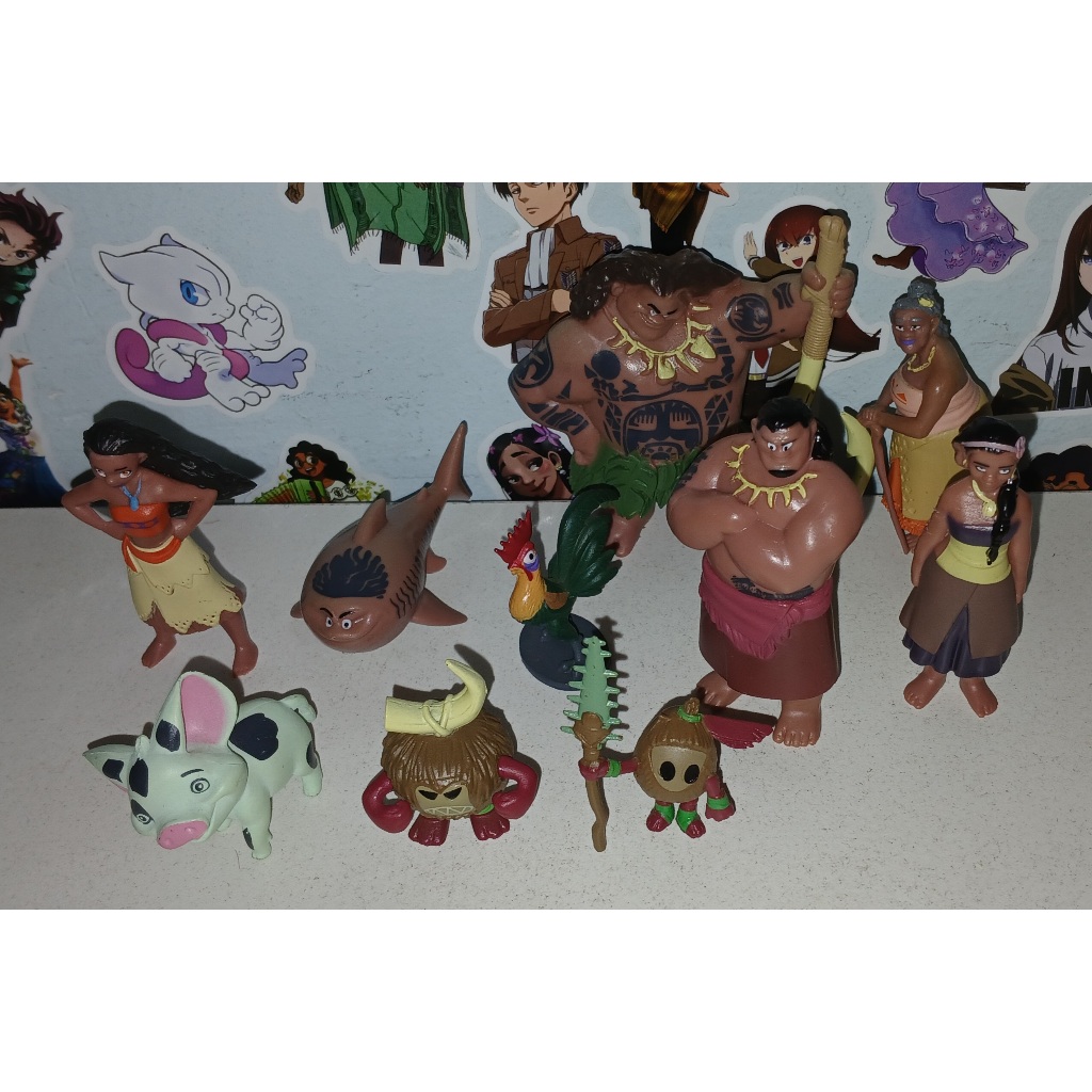 BONECO ACTION FIGURE MINIATURA DISNEY MOANA MAUI ORIGINAL PUA HEI HEI ...