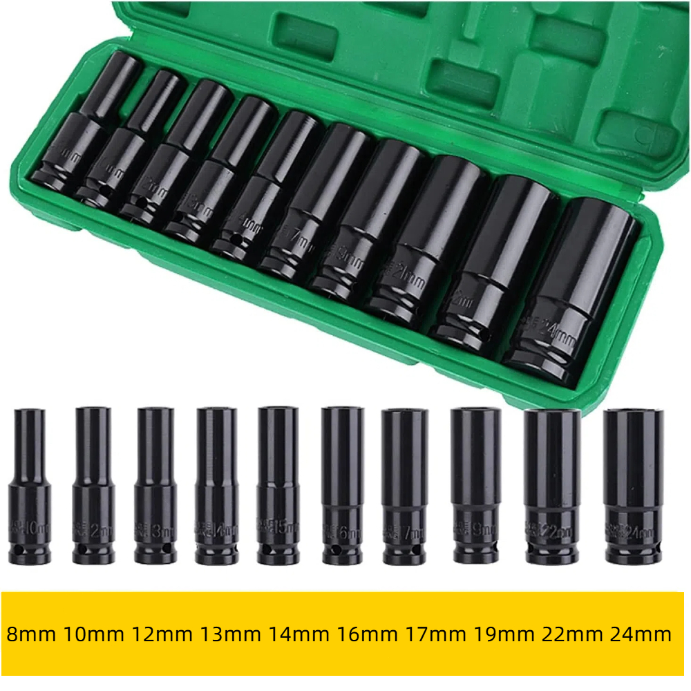 KIT Jogo De Soquete Impacto Longo 1/2 8 A 24mm 10pçs | Shopee Brasil