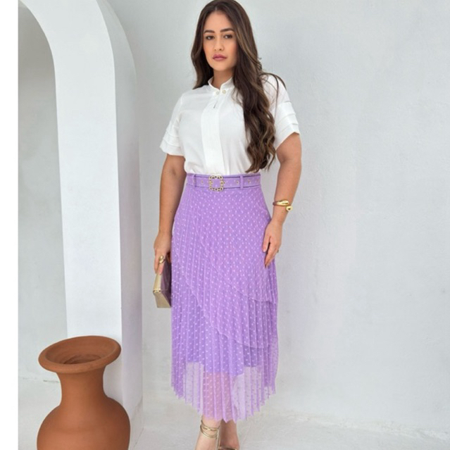 Saia de Tule Moda Evangélica para Eventos casuais e formais linda e ...