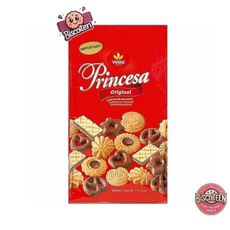 Biscoito Sortido Original Princesa, da marca Vieira 400g | Shopee Brasil