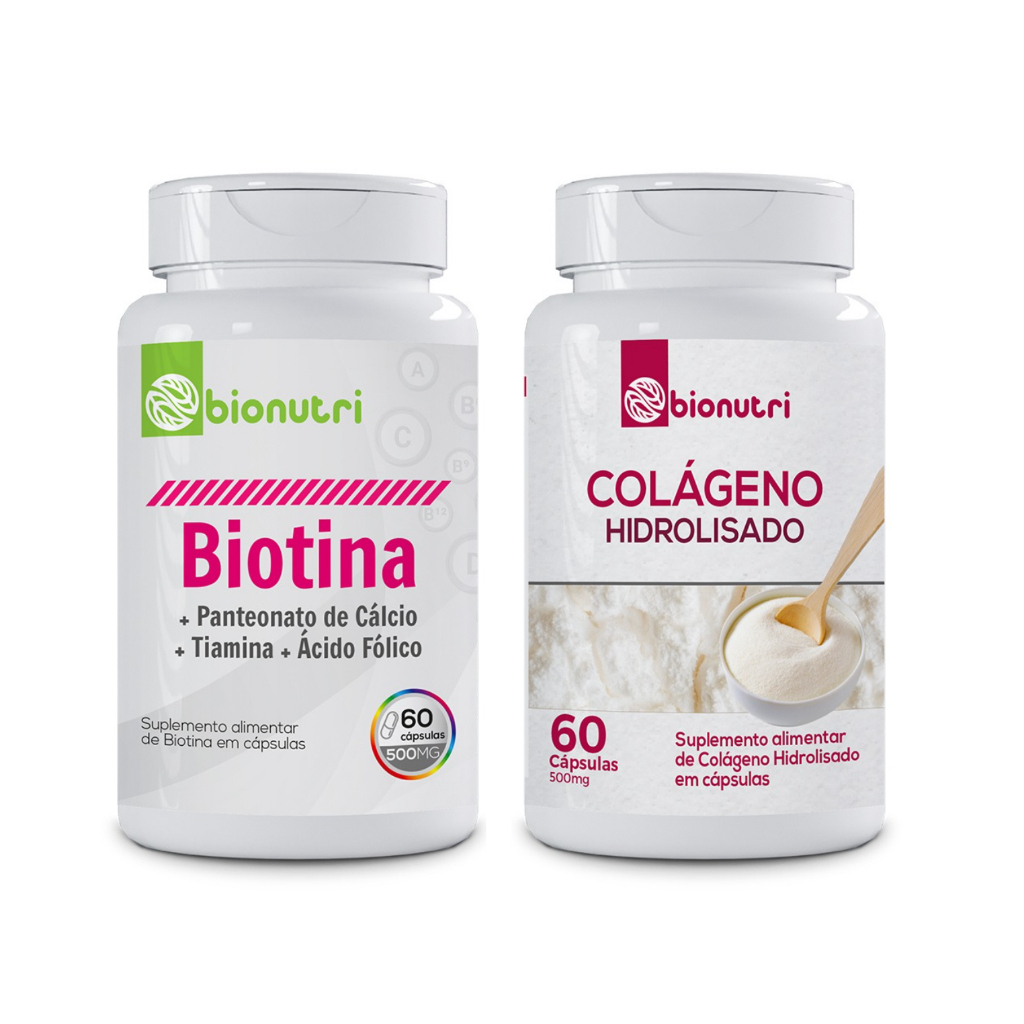 Kit de Suplementos Alimentares Biotina + Colágeno (60 cápsulas ...